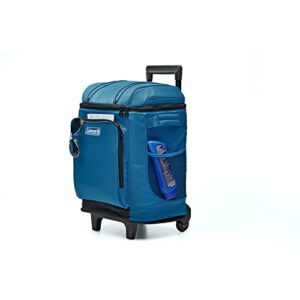 Coleman Chiller Series Insulated Portable Wheeled Soft Cooler, Leak-Proof 42 Can Capacity Cooler with Heavy Duty Wheels and Handle and Ice Retention