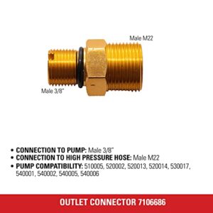 Simpson Cleaning 7106686 Outlet Connector for Gas Powered Pressure Washer Pumps, Gold