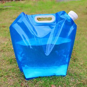 Aesackir 2 Pack Collapsible Emergency Water Jug Container Bag,2.6 Gallon/10L Water Tank Container,BPA Free Plastic Water Carrier Tank,Outdoor Folding Water Bag for Hiking,Camping,Picnic Etc(Blue)