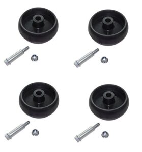 kumar bros usa new four (4) deck wheels w/bolt & nut for john deere d140 d150 5 d160 d170