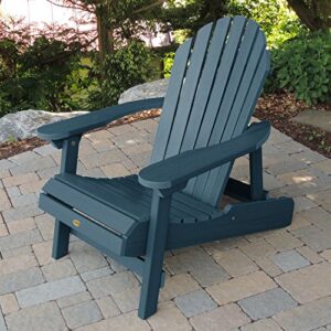 highwood AD-KITCHL5-NBE Hamilton Folding & Reclining Adirondack Chair with Ottoman and Cup Holder, Nantucket Blue