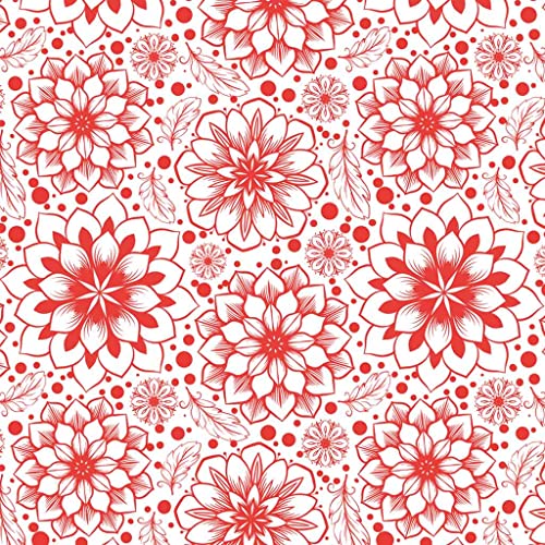 Ceramic Decals - Ottoman Motifs (19' x 13' Inch, Red)