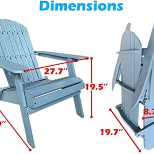 Folding Adirondack Chair Outdoor Patio Chairs with Arms Lounger Chair for Garden Porch Deck Backyard Fire Pit Solid Wooden Weather Resistant Lawn Chairs Wooden Accent Furniture Outdoor Seating