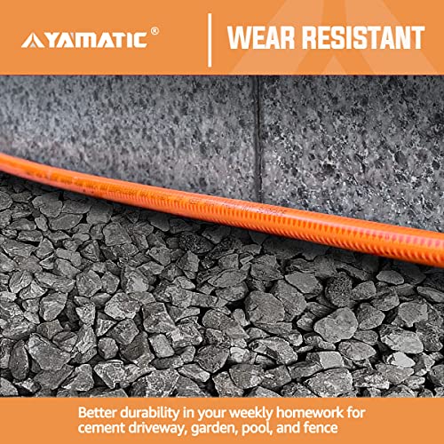 YAMATIC Durable Flexible Pressure Washer Hose, 1/4" X 50 FT, Kink Resistant Power Washer Hose, Fit Most Brand Pressure Washer Replacement Hose, 3200 PSI, Orange