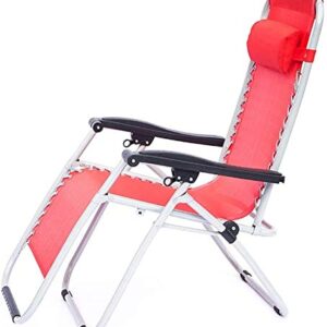 Lightweight Folding Deck Chair Zero Gravity Chair Lounge Chair Patio Recliner Folding Outdoor Adjustable Lawn Chair With Headrest Pillow One Size Sun Lounger Garden Chairs (Color, Size : One size)