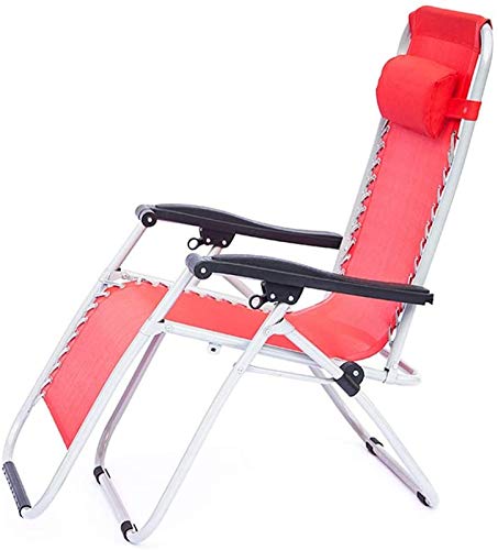 Lightweight Folding Deck Chair Zero Gravity Chair Lounge Chair Patio Recliner Folding Outdoor Adjustable Lawn Chair With Headrest Pillow One Size Sun Lounger Garden Chairs (Color, Size : One size)