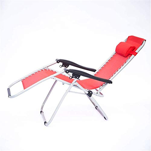 Lightweight Folding Deck Chair Zero Gravity Chair Lounge Chair Patio Recliner Folding Outdoor Adjustable Lawn Chair With Headrest Pillow One Size Sun Lounger Garden Chairs (Color, Size : One size)