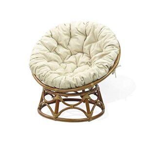 kids papasan wicker rattan chair natural handmade with cream cushion, colonial color