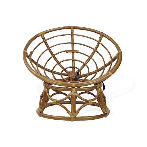 Kids Papasan Wicker Rattan Chair Natural Handmade with Cream Cushion, Colonial Color