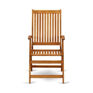 East West Furniture BCNC5NA Outdoor Folding arm Chair, Natural Oil