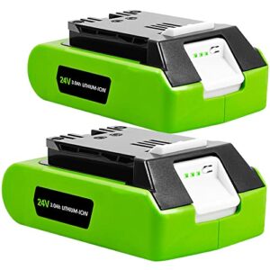 【upgrade!】 2pack 24v replace battery for greenworks 24v 29842 29852 lithium battery compatible with 20352 22232 2508302 24v cordless tools