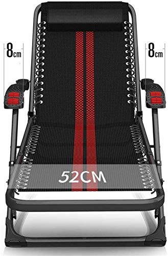 XZGDEN Lightweight Camping Chairs Garden Loungers Folding Chair Folding Sun Lounger, Office Leisure Home Siesta Chair Lazy Sofa with Massage Armrests Removable Headrest, 5-Tooth Adjustment Chair