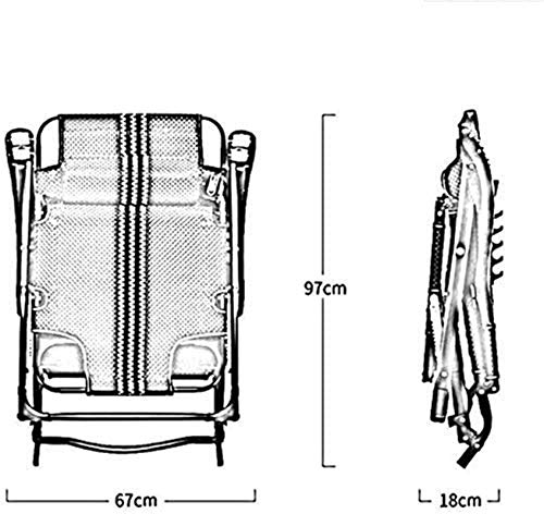 XZGDEN Lightweight Camping Chairs Garden Loungers Folding Chair Folding Sun Lounger, Office Leisure Home Siesta Chair Lazy Sofa with Massage Armrests Removable Headrest, 5-Tooth Adjustment Chair