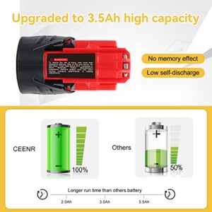 2 Pack 3.5Ah M-12 Battery Replacement for Milwaukee M 12 Battery & Charger Combo Compatible with Milwaukee 12V Battery 12 Volt Cordless Tools, 48-11-2440 48-11-2402 48-11-2440 48-11-2410 48-11-2411