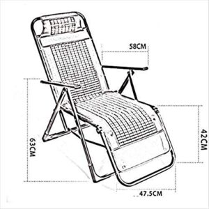 XZGDEN Lightweight Camping Chairs Garden Loungers Folding Chair Summer Breathable Cool Recliner Office Chair Lunch Break Chair Adjustable Adjustable Lounge Chair (Color : A)