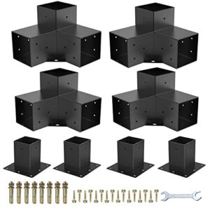 pergola brackets 6×6 woodworks pergola kit modular modern outdoor pergola hardware kit diy elevated wood stand kit includes 4 bracket shoulders 4 boots for 6×6 (actual: 5.5×5.5 inch) lumber