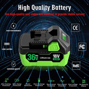 Jialitt 36V/18V 6.0Ah Li-Ion Replacement for Metabo HPT Battery MultiVolt 36V/18V 371751M 372121M BSL36A18 BSL36B18 Cordless Power Tools