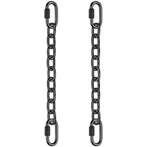 BeneLabel 2Pcs Black Heavy Duty Hanging Chains with 4 Carabiners, Hanging Kits Hammock Chair Hardware for Indoor Outdoor Playground Hanging Chair Hammock Punching Bags, 1000 LB Capacity