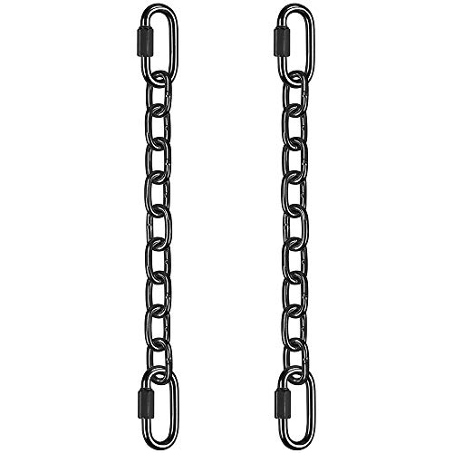 BeneLabel 2Pcs Black Heavy Duty Hanging Chains with 4 Carabiners, Hanging Kits Hammock Chair Hardware for Indoor Outdoor Playground Hanging Chair Hammock Punching Bags, 1000 LB Capacity