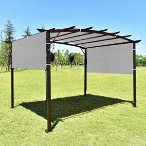 Eden's Decor Straight Flat Edge Sun Shade Sail with Grommets, Pergola Shade Cover Outdoo Sun Shade, Patio Shade, Deck Shade(Grey, 5' X 10')