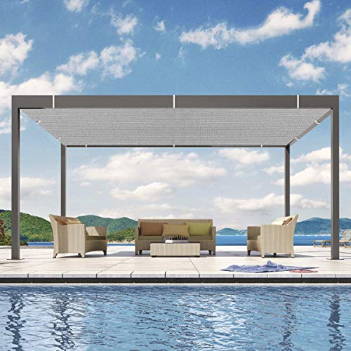 Eden's Decor Straight Flat Edge Sun Shade Sail with Grommets, Pergola Shade Cover Outdoo Sun Shade, Patio Shade, Deck Shade(Grey, 5' X 10')