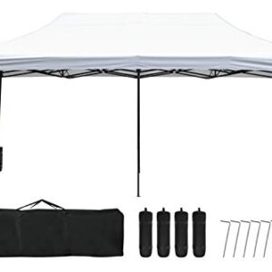 Pop Up Canopy 10x20 pop up Canopy Tent Folding Protable Ez up Canopy Party Tent Sun Shade Wedding Instant Better Air Circulation Outdoor Gazebo with Backpack Bag