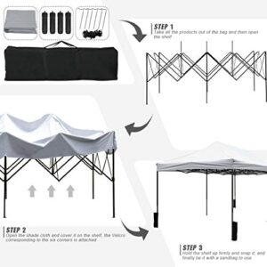 Pop Up Canopy 10x20 pop up Canopy Tent Folding Protable Ez up Canopy Party Tent Sun Shade Wedding Instant Better Air Circulation Outdoor Gazebo with Backpack Bag