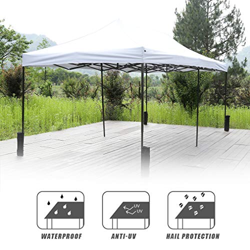 Pop Up Canopy 10x20 pop up Canopy Tent Folding Protable Ez up Canopy Party Tent Sun Shade Wedding Instant Better Air Circulation Outdoor Gazebo with Backpack Bag