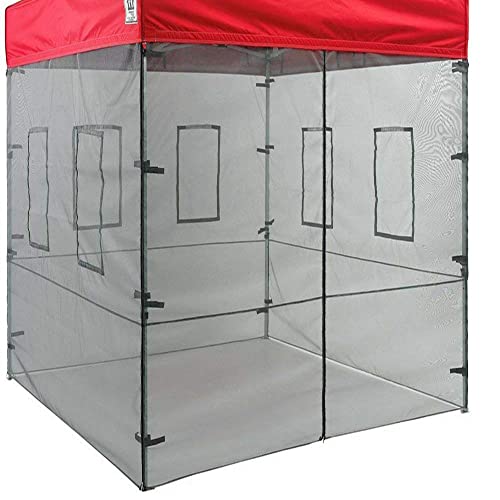 Impact Canopy Walls for 10' x 10' Canopy Tent, Food Service Mesh Sidewall Kit with Service Windows, 4 Walls Only, Black Mesh