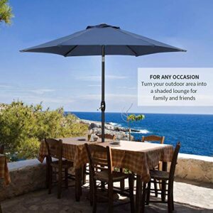 HYD-Parts 9FT Patio Umbrella Outdoor Table Umbrella,Market Umbrella with Push Button Tilt and Crank for Garden, Lawn, Deck, Backyard & Pool (Navy Blue)