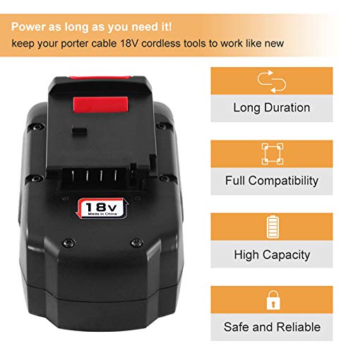 2Packs 3.6Ah Replacement for Porter Cable 18V Battery Ni-Mh PC18B Compatible with Porter Cable 18 Volt PC18B-2 PCC489N PCMVC PCXMVC Cordless Tools Batteries