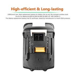 Powtree BL1815 18V 3.0Ah LXT Lithium-ion Replacement Battery for Makita BL1815 BL1830 BL1860 BL1850 BL1840 BL1850B-2 BL1845 BL1815 BL1820 BL1860B Cordless Power Tools Series