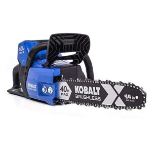 kobalt 40-volt 40v lithium ion bare tool 14-in cordless electric brushless chainsaw (battery and charger not included)