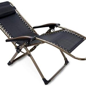 XZGDEN Lightweight Sun Lounger Headrest Folding Recliner Adjust Height Reclining Garden Camping Bed