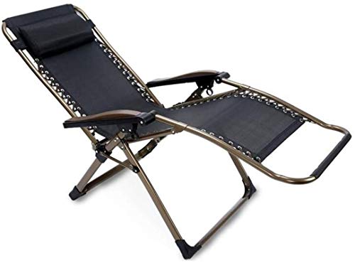 XZGDEN Lightweight Sun Lounger Headrest Folding Recliner Adjust Height Reclining Garden Camping Bed