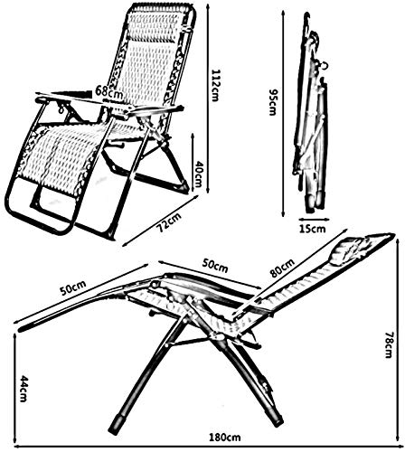 XZGDEN Lightweight Sun Lounger Headrest Folding Recliner Adjust Height Reclining Garden Camping Bed