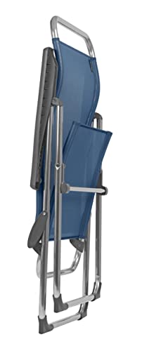 Lafuma ALU CHAM Folding Patio Chair, Set of 1, Ocean Dark Blue