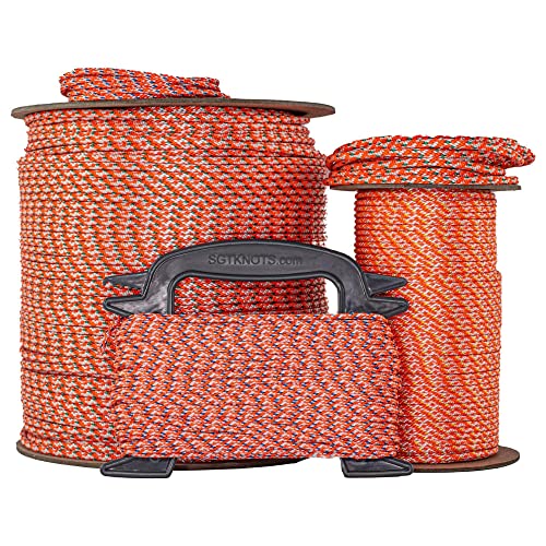 SGT KNOTS #4 Dacron Polyester Pull Cord - Small Engine Replacement Cord Rope for Lawn Mowers, Generators & More (10 feet, Orange)