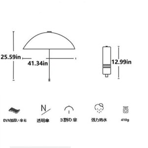 HappyGo Clear Umbrella,10 Ribs More Wind Resistant, Size 47''/120cm 1~2 People Available,Lengthening Handle 10cm,High Strength Fiberglass Ribs,Thick Umbrella Cloth,Auto Open Close, Travel Umbrella