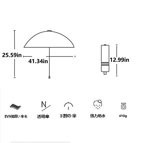 HappyGo Clear Umbrella,10 Ribs More Wind Resistant, Size 47''/120cm 1~2 People Available,Lengthening Handle 10cm,High Strength Fiberglass Ribs,Thick Umbrella Cloth,Auto Open Close, Travel Umbrella