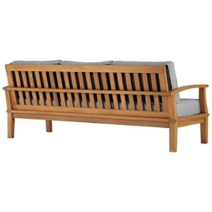 Modway EEI-4176-NAT-GRY Marina Patio Teak Sofa, Natural Gray