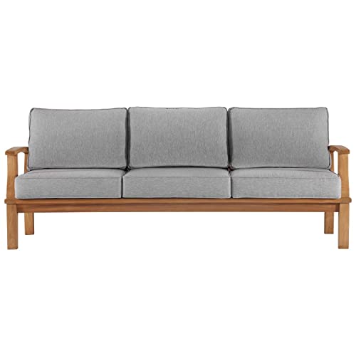 Modway EEI-4176-NAT-GRY Marina Patio Teak Sofa, Natural Gray