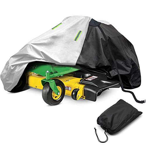 Coverify Zero-Turn Mower Cover Waterproof Heavy Duty Oxford Fabric- Riding Lawn Mower Cover Fits Decks up to 50", Universal Fit 81"L x 46"W x 50"H with Windproof Storage Bag