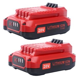 biswaye 2 pack 20v max battery cmcb202-2 replacement for craftsman v20 lithium ion battery cmcb204 cmcb202 cmcb201 (for all v20* cordless tools) cmcs600b cmcb104 cmck700d2 cmcd700c1 cmcg400b cmck401d2