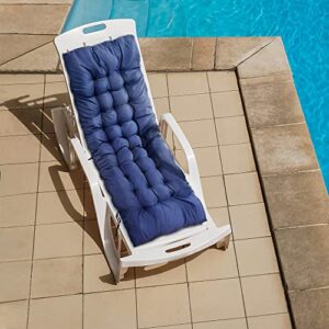 Uheng Indoor Outdoor Patio High Seat Back Chair Cushion for Rocking Chair with 6 Ties, Thick Padded Chaise Lounger Swing Bench Cushion Loveseat Recliner Pads Mat Garden