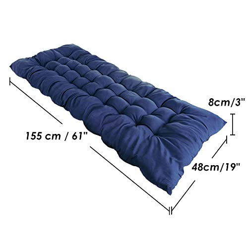 Uheng Indoor Outdoor Patio High Seat Back Chair Cushion for Rocking Chair with 6 Ties, Thick Padded Chaise Lounger Swing Bench Cushion Loveseat Recliner Pads Mat Garden