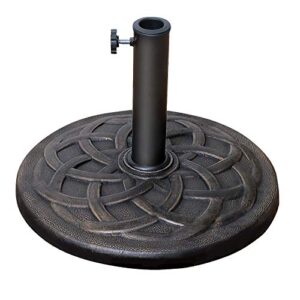 cobana 23lb patio umbrella base, heavy duty round outdoor market umbrella stand weight, bronze