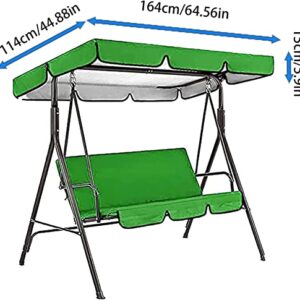 Patio Swing Canopy Waterproof Top Cover Set, Courtland Swing Replacement Awning Canopy Covers for Swing Chair Glider All Weather Protection Outdoor Garden Furniture(Dark Green, Three-seater76.77in)