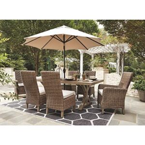 Signature Design by Ashley Beachcroft Outdoor Wicker Dining Chair Set, 2 Count, Beige