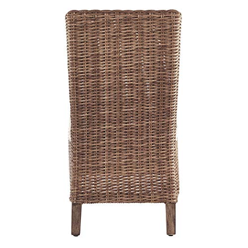 Signature Design by Ashley Beachcroft Outdoor Wicker Dining Chair Set, 2 Count, Beige